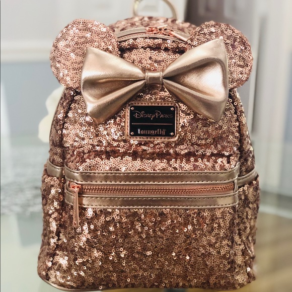 Loungefly | Bags | Loungefly Rose Gold Sequin Backpack | Poshmark